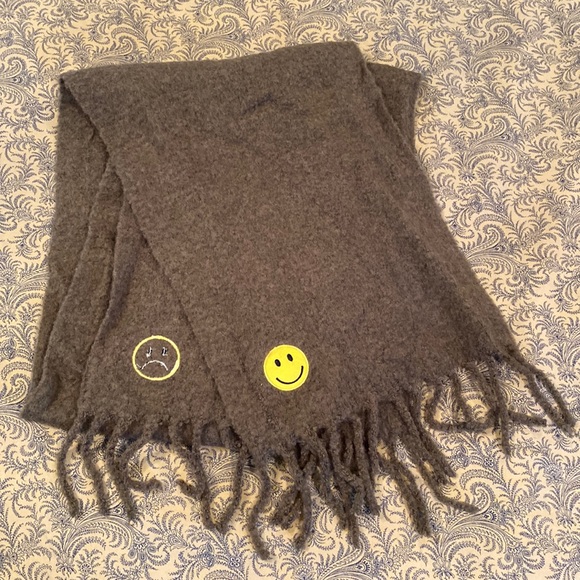 Accessories | Long Emoji Shawl Scarf Wrap Happy Sad Face | Poshmark